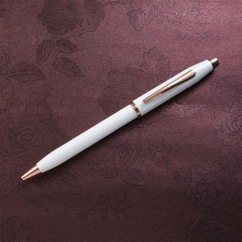 Cross Century Ii Ballpoint Pen － Pearlescent White Lacquer With Rose G