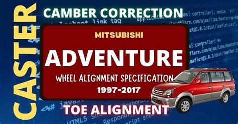 Wheel Alignment Specification Mitsubishi Adventure
