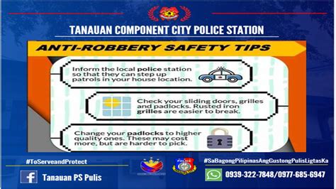 Tanauan Anti Bank Robbery Tips Sabagongpilipinasanggustongpulisligtaska Toserveandprotect
