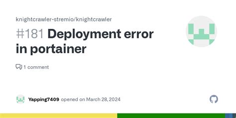 Deployment Error In Portainer · Issue 181 · Knightcrawler Stremio