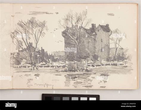 Recto Broughty Ferry Leaf From Artists Sketchbook James Watterson