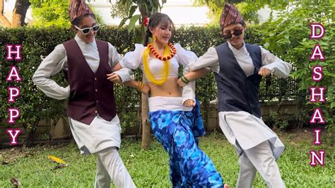 Khushi Karki Ft Mandhira And Nisha Aauthyo Dashain 🌼 Youtube
