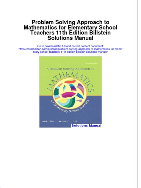 full download problem solving approach to mathematics for elementary