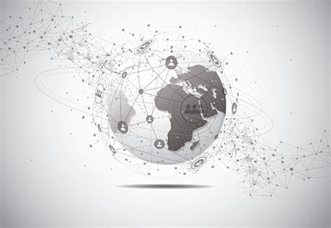 글로벌 네트워크 연결입니다 세계 지도 포인트와 라인 구성의 개념은 글로벌 비즈니스 벡터 일러스트 레이 션 3차원 형태에 대한 스톡 벡터 아트 및 기타 이미지 Istock