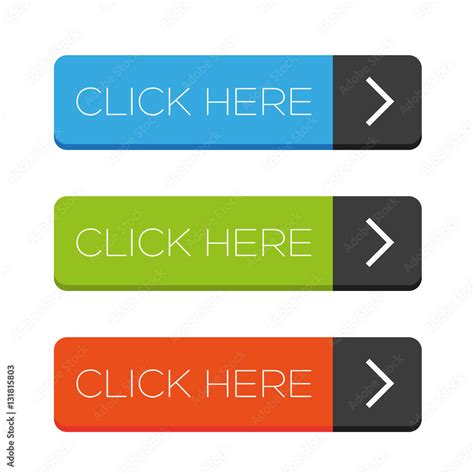 vector de stock click here button set adobe stock