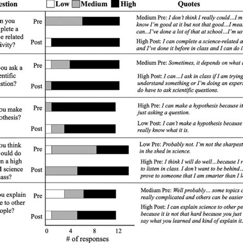 Summary Of Responses To Questions Related To Self Efficacy Horizontal Download Scientific