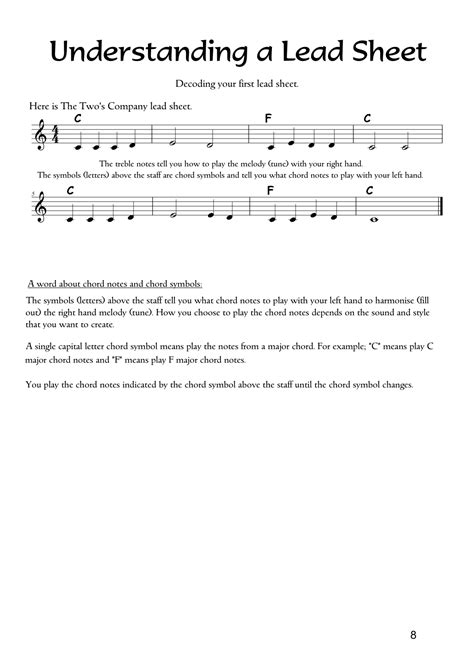 Lead Sheets For Beginner Pianists Play Around Piano