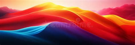 Graphical Representation Of A Coloured Sine Wave Ai Generative Stock Illustration