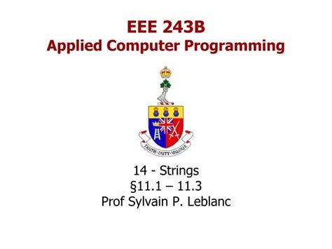 Ppt Eee 243b Applied Computer Programming Powerpoint Presentation