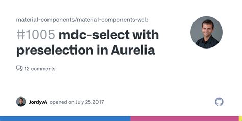 Mdc Select With Preselection In Aurelia · Issue 1005 · Material