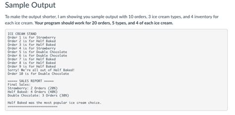 Solved Instructions Write A Program That Manages An Ice