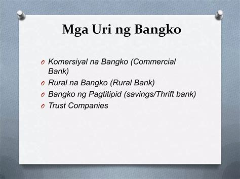 Mga Patakaran At Institusyon Ng Pananalapi Pptx