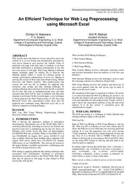 Pdf An Efficient Technique For Web Log Preprocessing Using Microsoft