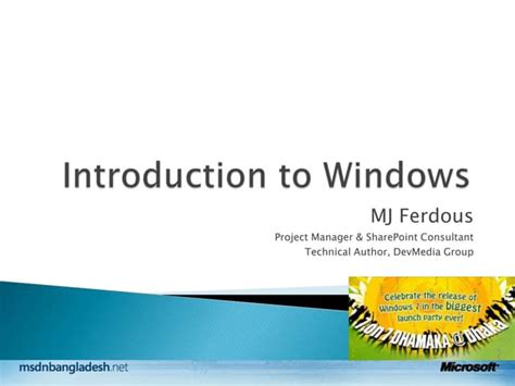 Presentation Introduction To Windows Pptx Operating Systems