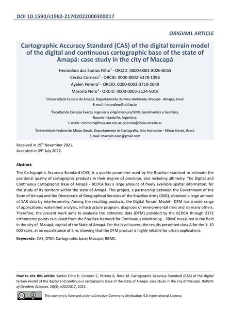 Pdf Cartographic Accuracy Standard Cas Of The Digital Terrain Model