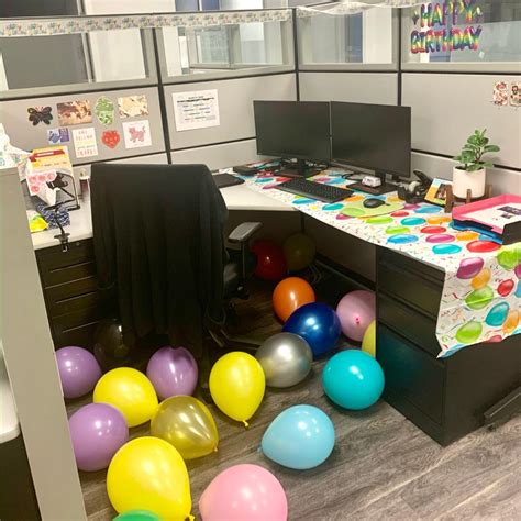 Office Desk Birthday Decoration Ideas
