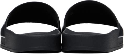 Moschino Black Rubber Pool Slides Moschino