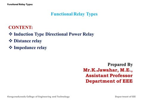Function Relay Types Pdf Physics Science