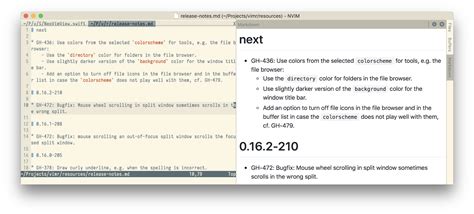 a killer gui for neovim vimr even though my primary use of vim comes