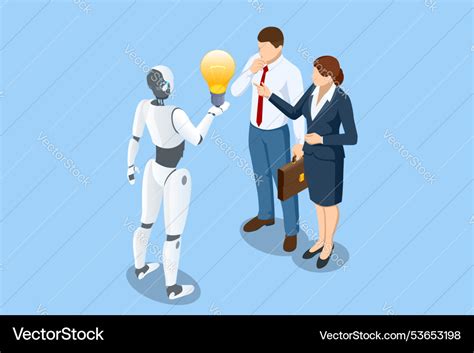 Isometric Generative Bot For Creating Ideas Vector Image