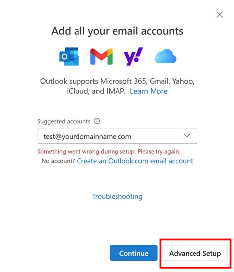 New Outlook Setting Up IMAP Support Centre Names Co Uk