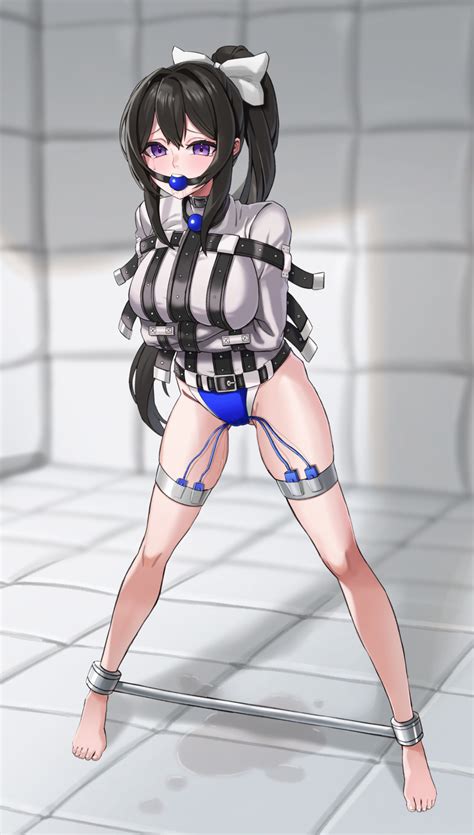 User Gdye2875 Original Absurdres Commission Highres 1girl Ball Gag Barefoot Bdsm Black