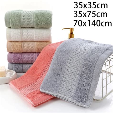 Полотенце из хлопка 100% размер 35x35 см 35x75 см 70x140 см | AliExpress