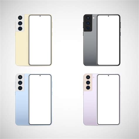 다시 일러스트 벡터와 현실적인 스마트폰 프리미엄 벡터