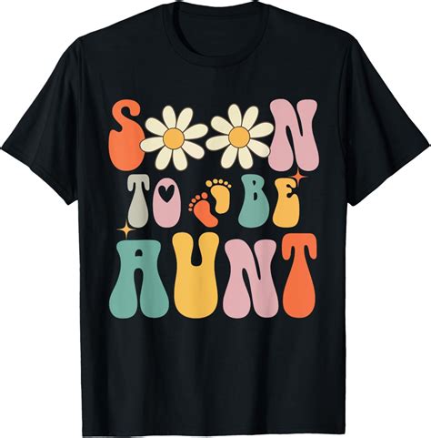 Soon To Be Aunt Groovy Retro First Time Aunt New Aunt T Shirt Walmart Com