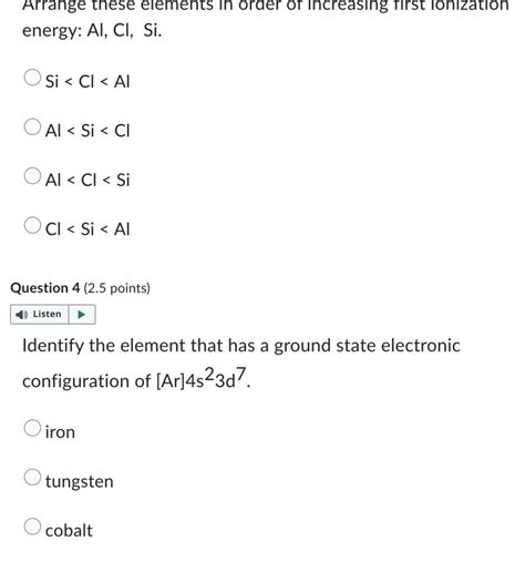 [answered] Arrange These Elements In Order Of Increasing First Kunduz