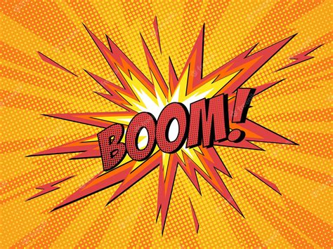 Premium Vector | Boom comic speech bubble cartoon lightning blast ...