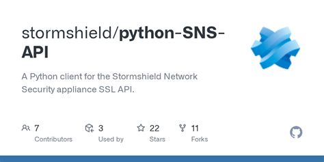 Github Stormshieldpython Sns Api A Python Client For The