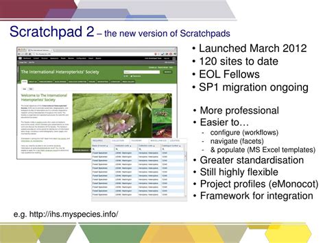 ppt making your data work for you scratchpads publishing and the