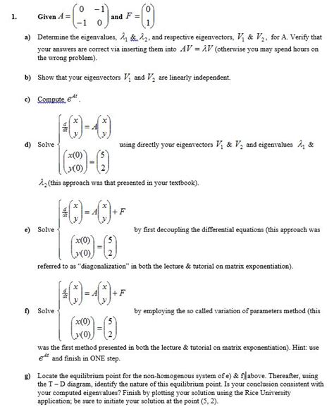 Solved Given A and F and respective eigenvectors 賄 V Chegg
