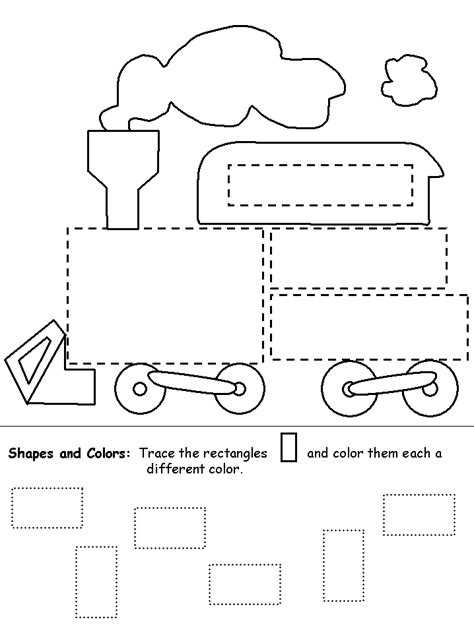Rectangles Train Shapes Preschool Preschool Worksheets Preschool
