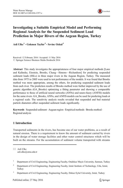 Pdf Investigating A Suitable Empirical Model And Performing Regional Analysis For The