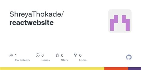 Github Shreyathokade Reactwebsite