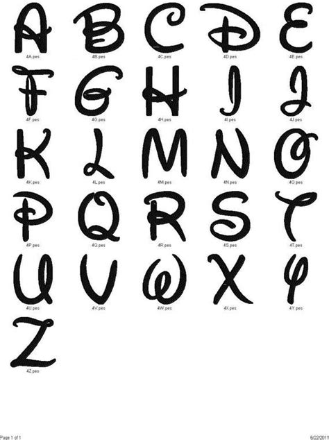 Letras De Disney Para Imprimir
