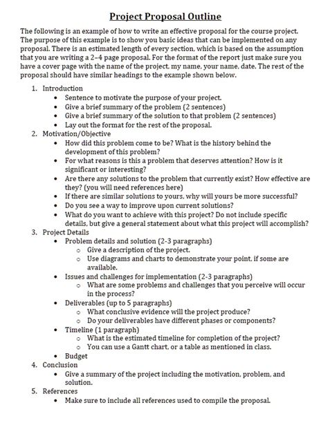Text Project Proposal Outline The Following Is An Example Of How To