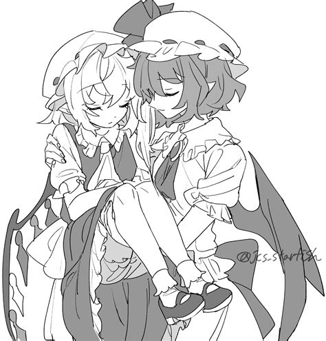 Remilia Scarlet And Flandre Scarlet Touhou Drawn By Merostarfish