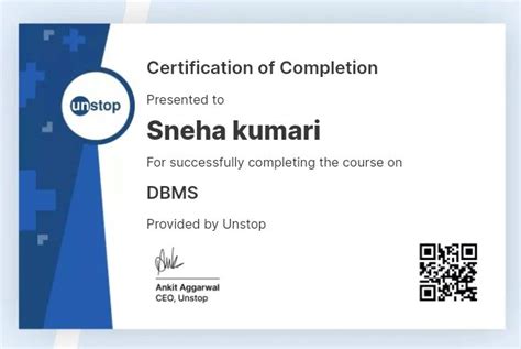 Sneha Kumari On Linkedin Successfully Completed Learn Dbms Course
