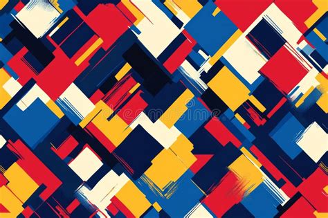 Illustration Of A Bold Geometric Pattern With Overlapping Squares And