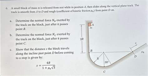 A Small Block Of Mass M Is Released From Rest While Chegg