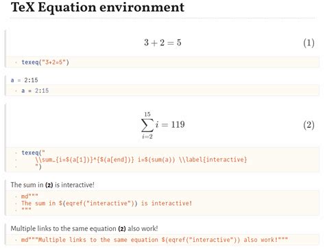 Pluto How To Number Equations In Latex Mode Pluto Julia