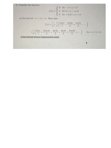 solved 2 consider the function f x on the interval pi