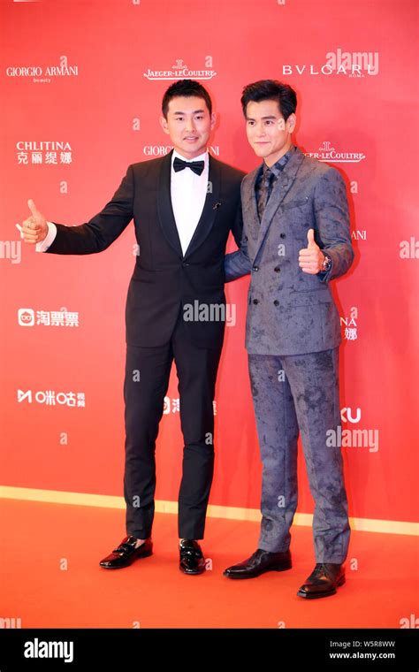 Taiwanese Actor Eddie Peng Right And Chinese Actor Wang Yanlin Arrive