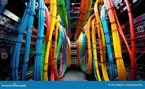 Server Structured Cabling Stock Illustration Illustration Of Server
