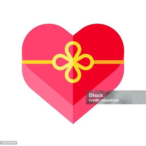 하트 모양의 기프트 박스 벡터 일러스트 플랫 스타일 아이콘 0명에 대한 스톡 벡터 아트 및 기타 이미지 0명 벡터 생일 Istock