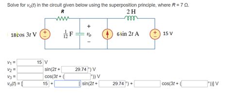 solved solve for v 0 t in the circuit given below using the