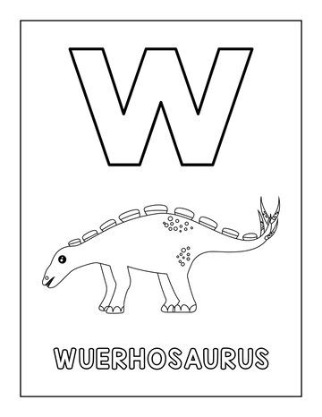 Dinosaur Alphabet Coloring Pages Vector Cartoon Of Cute Dinosaur With